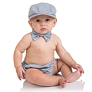 juDanzy Baby & Toddler Plaid Cabbie Hats (6-12 Months, Gray)