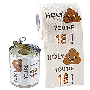 Happy 18th Birthday Gifts for Boys Son and Girls - 3-Ply Funny Toilet Paper Roll, 18th Birthday Toilet Paper Gag Funny Birthday Gift Novelty for 18 Birthday Party Decorations Eighteenth Party Supplies