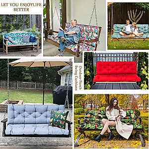 DEWQFXD Swing Replacement Cushions Waterproof Porch Swing Cushions 2-3 Seater Outdoor Swing Cushions for Outdoor Furniture 60x40 Inches