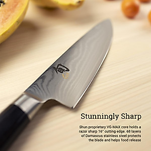 Shun Cutlery Classic Chef's Knife 8”, Thin, Light Kitchen Knife, Ideal for All-Around Food Preparation, Authentic, Handcrafted Japanese Knife, Professional Chef Knife