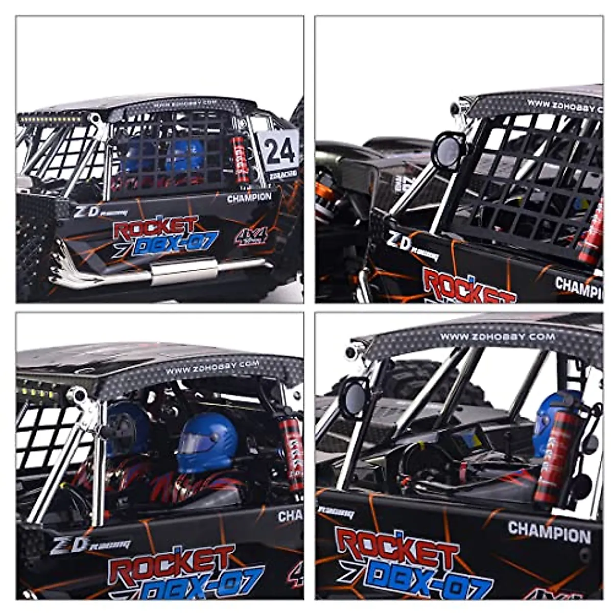 Plaxo 1/7 RC Off Road Truck, ZD Racing DBX-07 80KM/H 4x4 2.4G High-Speed Brushless Waterproof Remote Control Drift Monster Crawler Desert Car Vehicle, Birthday Xmas Gift for Boys Girls and Adults