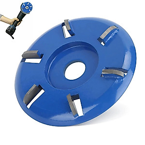 Wood Carving Disc, 6 Teeth Stump Grinder, Tungsten Steel Angle Grinder Stump Grinder Teeth, Arc Blade and Flat Blade Optional (9cm Diameter 1.6cm Thickness 1.5cm Tooth Length)