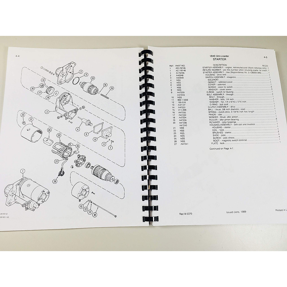 Case 1840 Uni Loader Parts Manual Catalog Skid Steer Assembly Exploded Views