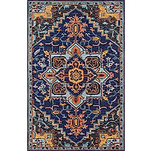 Momeni Ibiza Wool Area Rug 2' X 3' Navy