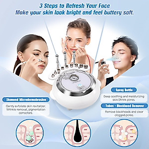 3 in 1 Diamond Microdermabrasion Machine, TopDirect Facial Skin Care Salon Equipment w/Vacuum & Spray (Strong Suction Power: 65-68cmhg)