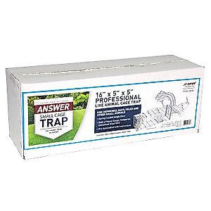 JT Eaton Answer 497N Small Live Cage Trap for Chipmunks, Rats, Voles, Humane Catch and Release with Spring-Loaded Door, Compact Design