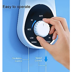 Delvit Wall Mount Fan, 16 inch Wall Fan with 5 Blades,3 Speeds, 90° Oscillating Adjustable Tilt, ETL Certified for Bedroom Office Warehouse Workshop Patio and Basement,white.