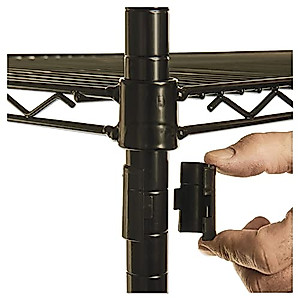 Alera NSF Certified 4-Shelf Wire Shelving Kit with Casters, 48w x 18d x 72h, Black