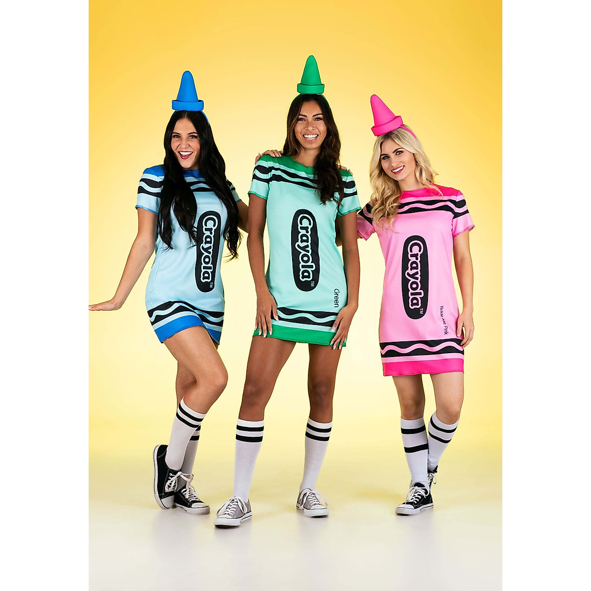 Green Crayola Crayon Women's Costume - Dress, Hat, Headband