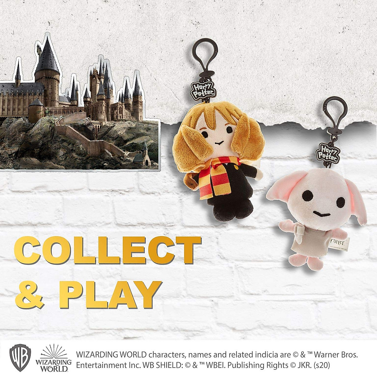 Plush Harry Potter Keychains Set – 3 Washable, Polyester Figures Including Hermione, Ron & Dobby – Harry Potter Gifts, Accessories, Collectibles, Party Favors, Merch by PMI, 4.5 In.
