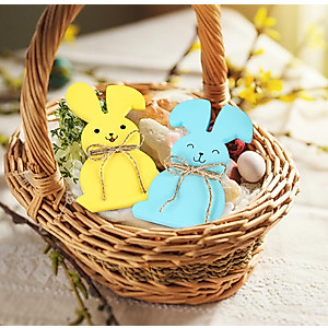 Inwnpio Easter Decorations for the Home - Easter Bunny Wooden Sign Table Decoration Centerpieces with Rope Tabletop Spring Decor 3PCS