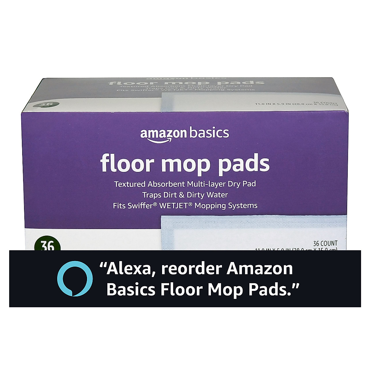 Amazon Basics Dry Floor Mop Pads, 36 Count (Previously Solimo)