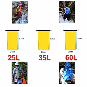 LUCKSTONE Inflatable Waterproof Floating Dry Bag Rucksack Outdoor 25L/35L/60L Inflatable Snorkeling Dry Bag Backpack PVC Dry Sack for Boating, Kayaking, Rafting, Drifting, Canoeing (Green, 60L)