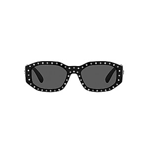 Versace Unisex Sunglasses Black Frame, Dark Grey Lenses, 53MM