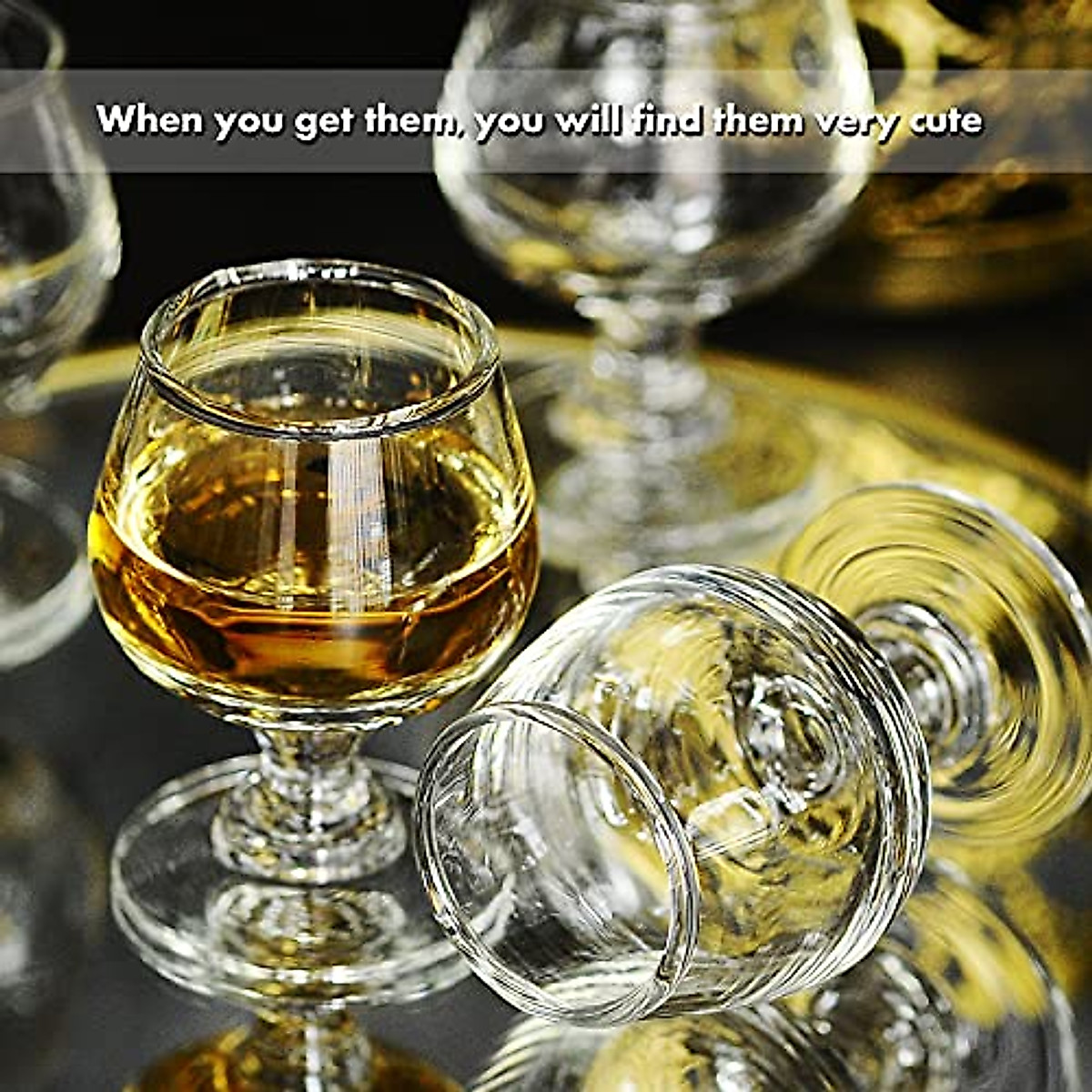 Valeways Shot Glasses, 1.75oz Mini Shot Glass Set of 6/Clear Shot Glasses/Super Cute Shot Glasses/Perfect for Tasting Brandy/Glass Snifters