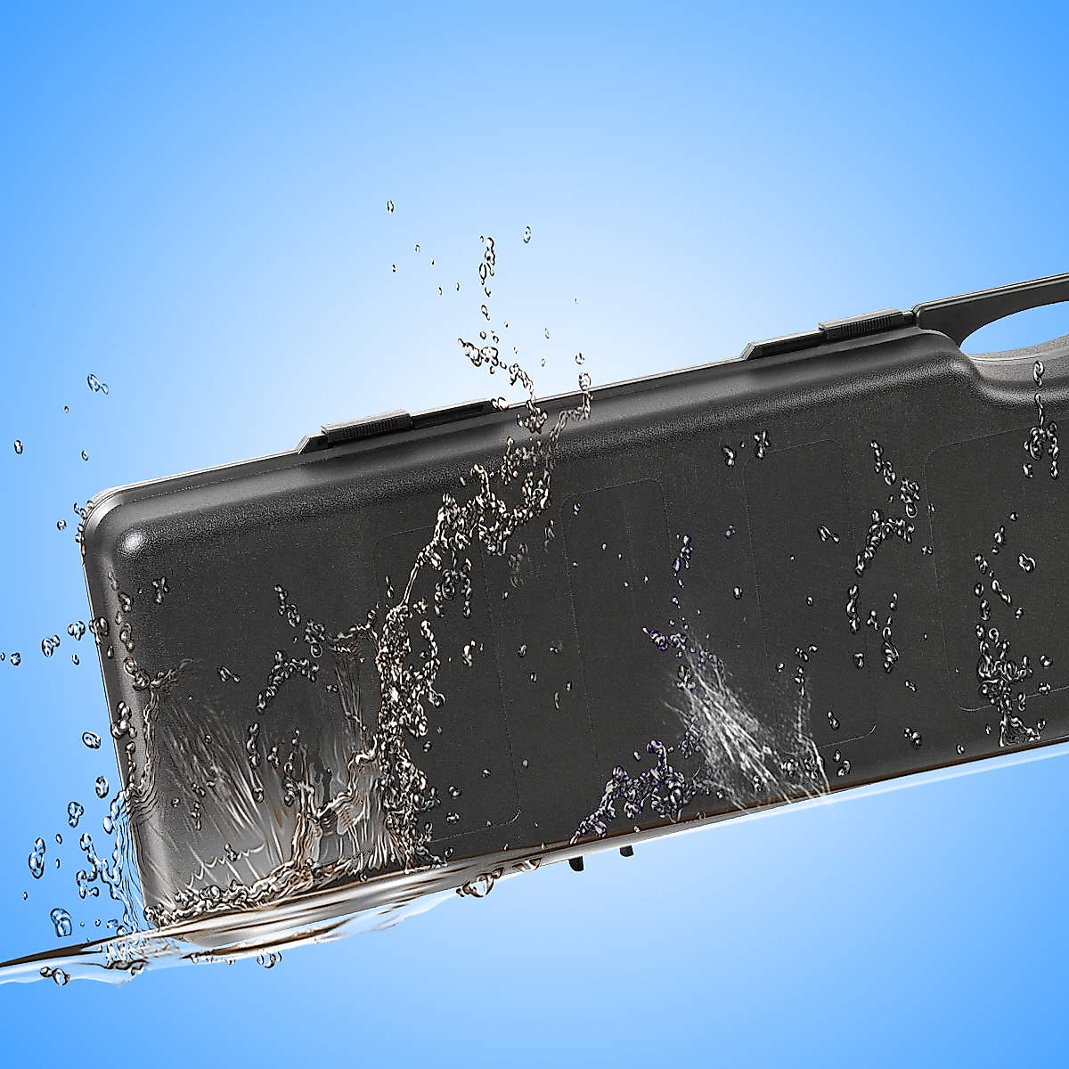 Merdia Black Large Hard Rifle Case with Convoluted Foam Outdoors Sporting Tactical Gun Case 53.93" AR Accessories | Rifle Bag | Hard Gun Cases for Rifles | Shotgun Case