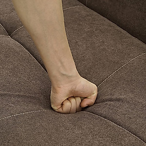 Panana Convertible Sofa Bed Modern Folding Recliner Futon Sofa for Small Living Room, Brown