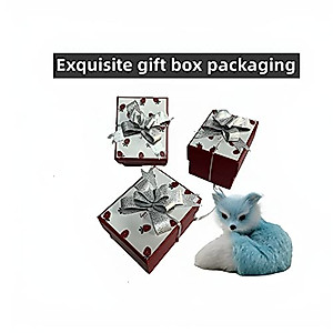 DZYUZK-Fox Toy Children's Simulation Blue Fox Cute Realistic Plush Doll Blue Fox Plush Toy