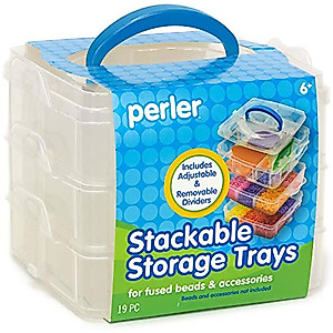 Perler Bead Large Organizer Stackable Storage Container Bead Trays, 3pc.