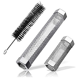 Pellet Smoker Tube 6 &12 inch Smoke Tube - Stainless Steel Wood Tube - Suitable for Any Grill or Smoker - Adds Delicious Wood Smoke Flavor on Your Barbecue Food (6 &12 inch)