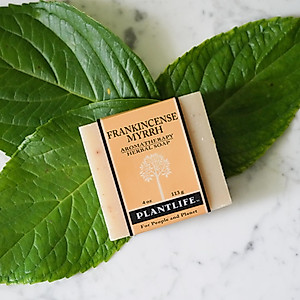 Plantlife Frankincense Myrrh Bar Soap - Moisturizing and Soothing Soap for Your Skin - Hand Crafted Using Plant-Based Ingredients - Made in California 4oz Bar