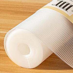 FEXIA Shelf Liner for Kitchen Cabinets, 12 Inch x 25 FT, Non Adhesive Drawer Liner, Refrigerator Liners, Washable Oil-Proof Fridge Pads Shelves Drawer, Cabinet Mat for Shelves (Clear)