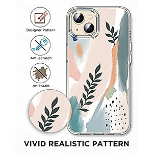 Noyabox iPhone 14 Case for Women, [with Screen Protector] iPhone 13 Case for Women Slim Fit Boho Floral Design, Never Fade Pattern, Shockproof & Non-Fading, 6.1 Inch