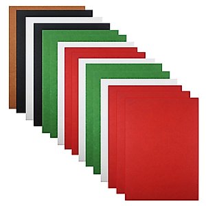 Weabetfu 16 Pieces Christmas Felt Fabric Sheets,5 Colors Craft Felt Sheets for DIY Christmas Decoration,DIY Patchwork Sewing Crafts