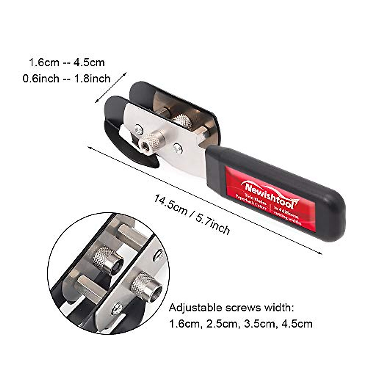 Dual Blades Vinyl Cutter Two Cuts in One with 4 Width-Spacer Pins PTFE Coating Safety Film Cutting Knife for Vinyl Median Strip Cutting and Car Window Tinting 10 Spare Blades + 5 Felts Included
