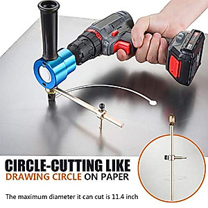 REXBETI Double Head Sheet Nibbler Metal Cutter, Quality Nibbler Drill Attachment for Straight Curve and Circle Cutting, Maximum 14 Gauge Steel