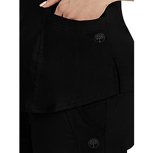 Purple Label by Healing Hands Scrubs Women's Jane V-neck 2 Pocket Top, XX-Large - Black