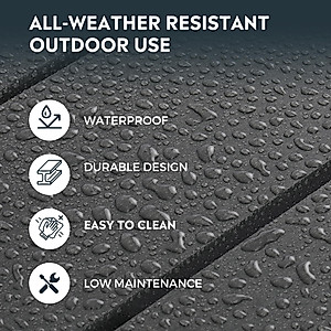 Costaelm All-Weather Bar Stools Set of 2, 24" Height Outdoor Bar Stools, Adirondack Poly Patio Bar Stool for Patio, Deck, Kitchen Counter and Garden, Gray