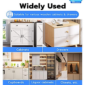 eLinkSmart Smart Cabinet Lock, Hidden No Drill Adhesive Magnetic Baby Proofing Child Proof Drawer Locks, Keyless RFID Bluetooth Cabinet Locks for Adults File Kitchen Cupboard Closet Liquor - White