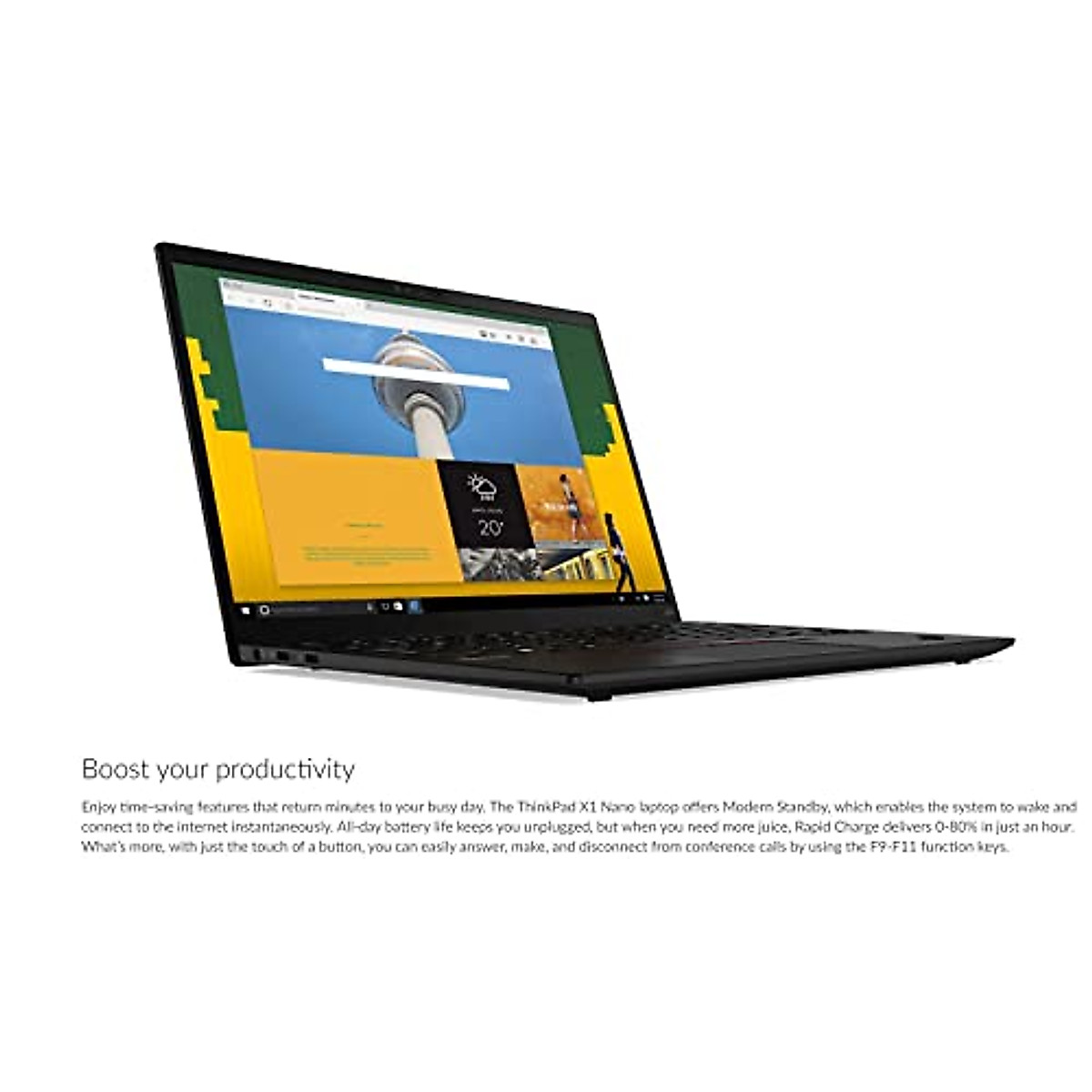 Lenovo X1 Nano, The Lightest ThinkPad Laptop Ever, with 13" 2K Display, 11th Gen i5-1130G7 Processor, 16GB 4267MHz Memory, 512GB SSD, Thunderbolt 4, and Windows 10 Pro