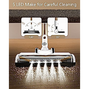 Micol Cordless Vacuum Cleaner, Lightweight Stick Vacuum with 2 Modes Powerful Suction, Max 38mins Runtime, 6 in 1 Household Vacuum Cleaner for Hard Floor