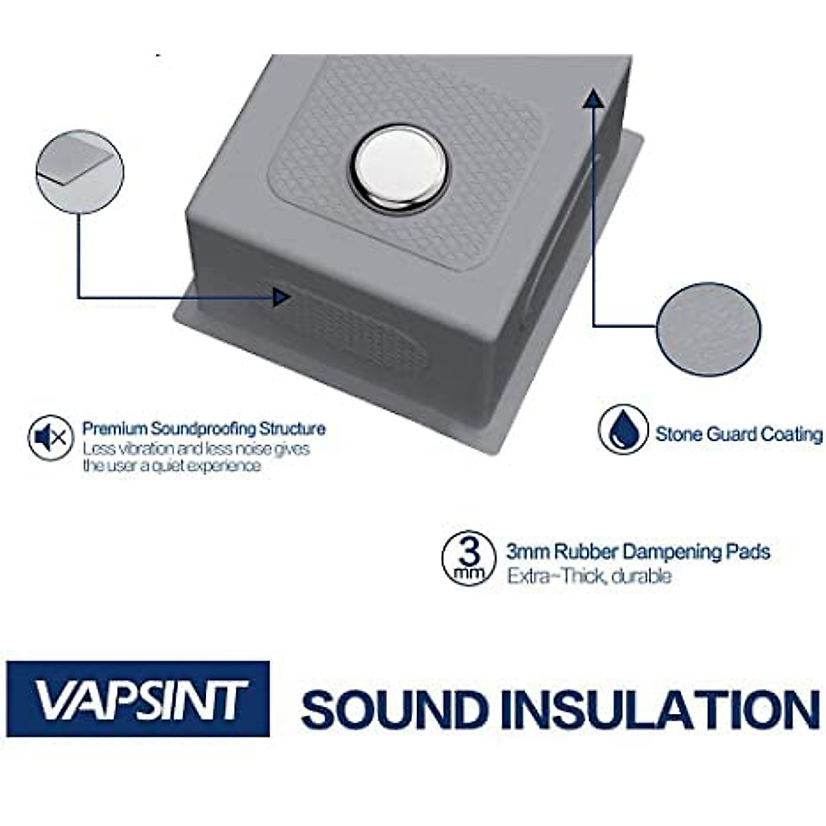 VAPSINT 15x15 inch 304 Stainless Steel Drop in Wet Bar Sink,Single Bowl Topmount Prep Rv Small Kitchen Sink with Grid and Drain