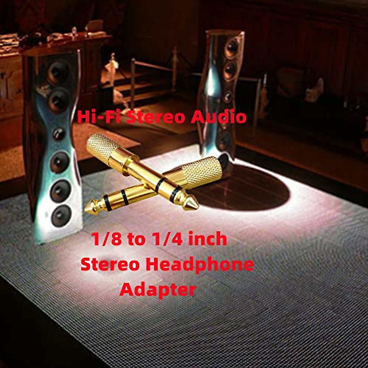 Sam&Johnny Stereo Audio Jack Adapter 6.35mm (1/4 inch) Male to 3.5mm (1/8 inch) Female TRS Audio Adapter for Aux Adapter, Guitar, Headphones, Amplifier(5-Pack)