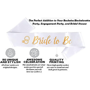 Bride to Be & Groom to Be Sash Set - Bachelorette Party Supplies Engagement Party Favors | Bridal Shower Sashes Bachelor Decorations Just Married Gift Engaged Decor Accessories Wedding Gifts