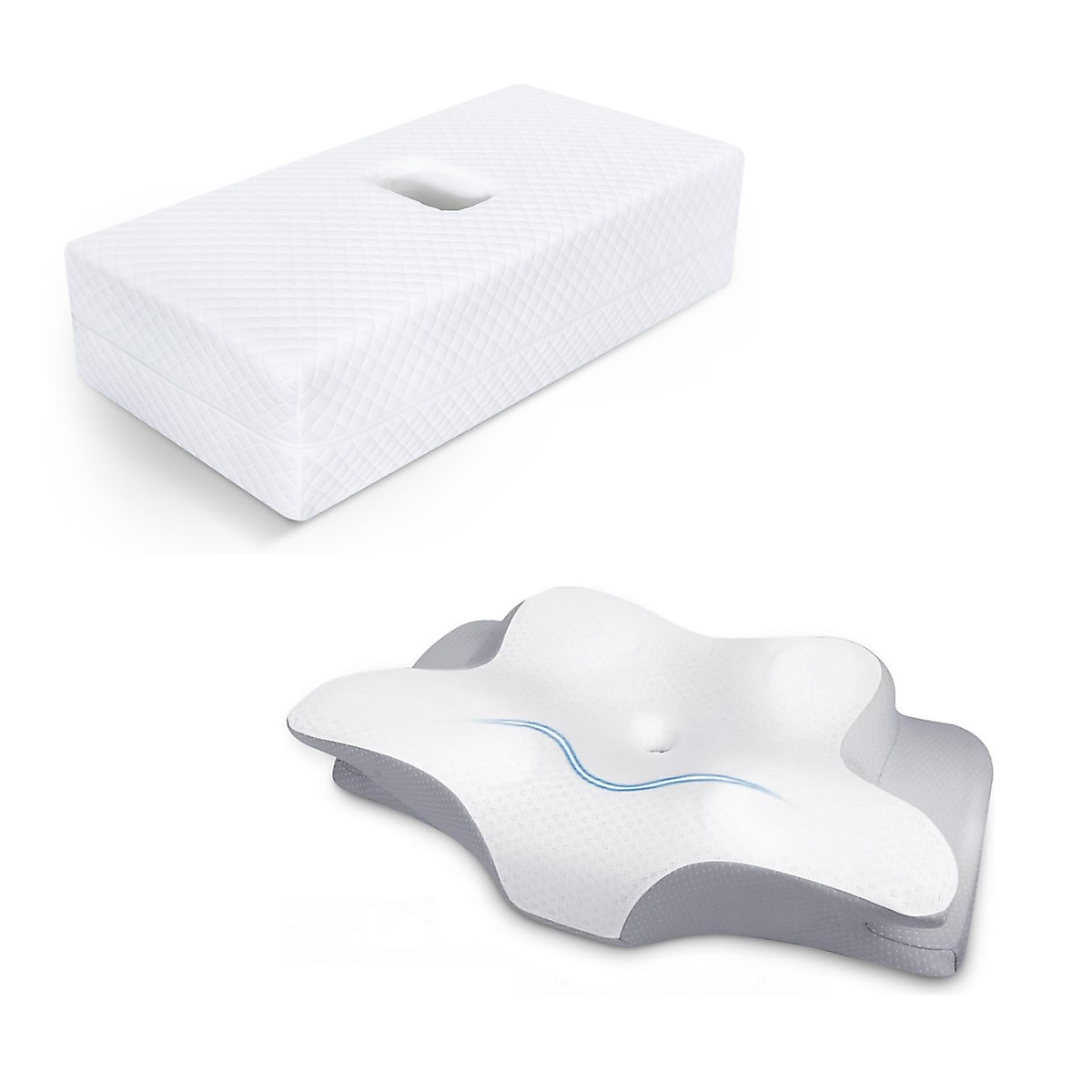 HOMCA Cervical Pillow for Neck Pain Relief, Ergonomic Neck Support Pillows for Sleeping, Orthopedic Memory Foam Neck Pillow for Side Back Stomach Sleepers with Soft Breathable Pillowcase