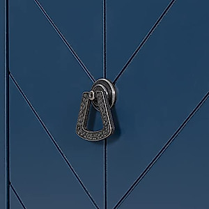 XD Designs Wood Console Table Sofa Table, Sideboard Buffet Storage Cabinet with 2 Adjustable Shelf, Vintage and Unique Medieval Style, Accent Furniture, Easy to Assemble (Navy Blue-1)