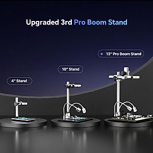 TOMLOV Digital Microscope 13" Pro Boom Stand Base BS04, 42MM(1.65INCH) Diameter Holder Ring for DM401 DM402 Pro Max DM9 DM201 DM202 DM501 Arm LCD Coin Microscope 2k Digital Magnifier