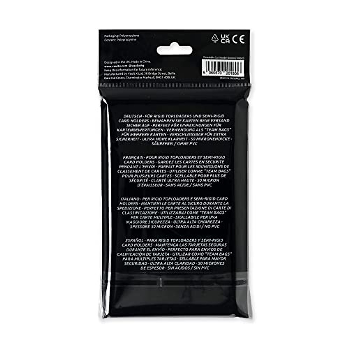 Vault X Card Holder Sleeves - Polypropylene Team Bags for Rigid Toploaders and Semi Rigid Card Holders (100pcs)