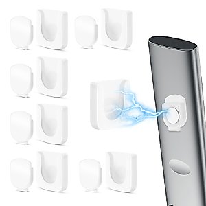 Grevosea 6 Pack Magnetic Remote Control Holder, Self Adhesive Remote Holder Wall Mount Remote Control Rack for Back of Tv Fan and Air Conditioner Remote Controls (White)