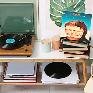 Now Playing Vinyl Record Stand | Vinyl Record Holder Display | Wood Records Storage Stands for Albums | Now Spinning Vinyl Accessories Rack