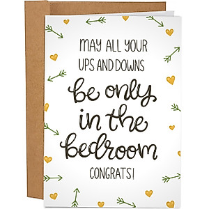 Sleazy Greetings Funny Wedding Card For Her Engaged Bachelorette Party Bridal Shower,Adult Inappropriate Engagement Card,5x7 Inch Funny Engagement Card From Friend,Ups And Downs Be Only In The