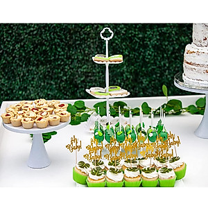 GEORLD 48pcs Edible Tropical Turtle Leaves Cupcake toppers Palm Leaf Cake for Hawaii Theme Jungle Party Cake Summer Decoration