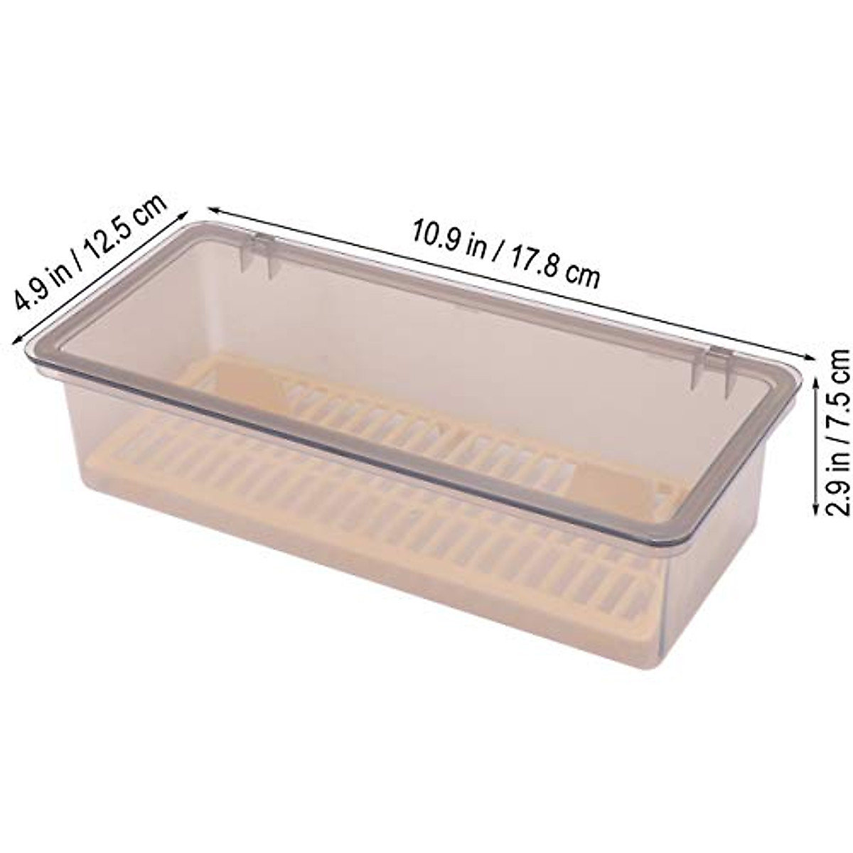 Cabilock Kitchen Chopsticks Drain Storage Box Flatware Tray with Lid Chopsticks Storage Holder Cutlery Utensil Storage Container Kitchen Supply (Gray)