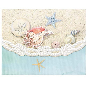 Carol Wilson Fine Arts Inc.- Sea Shells - Embossed & Die Cut Blank Note Cards in Portfolio Box - 10 Count - ncp2343