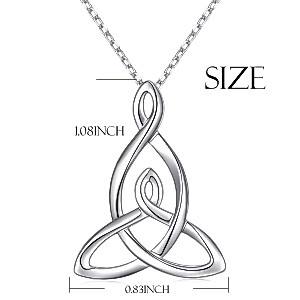 FLYOW 925 Sterling Silver Jewelry Mom Knot Mother Daughter Celtic Knot Pendant Necklace for Women Birthday Valentine's Day Mother's Day Gift, 16 Inch + 2 Inch