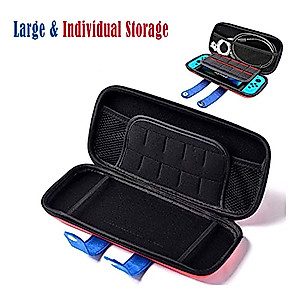 Personalized for Nintendo Switch Lite Case Add Name, Custom Switch Lite Carrying Case for Nintendo Protective Hard Portable Travel Carry Case (Red)